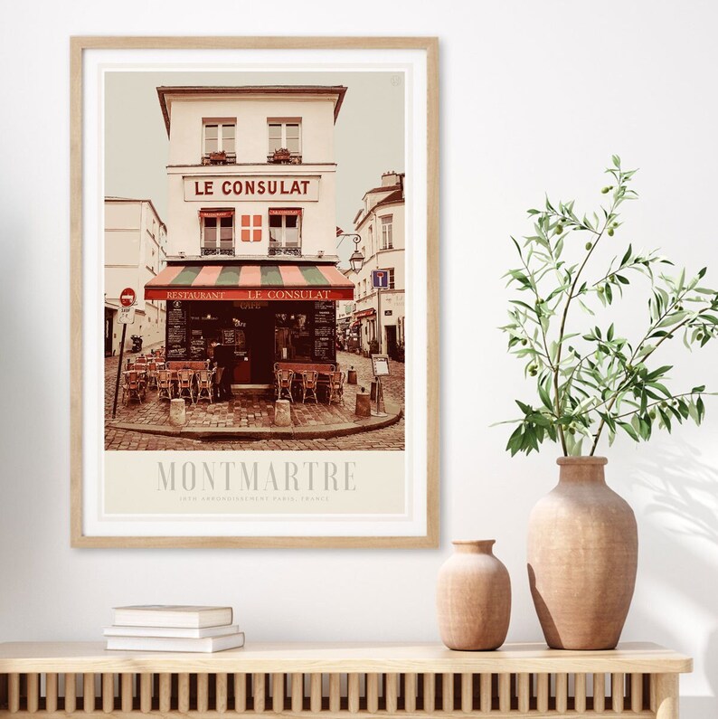 Montmartre Paris Vintage Poster, France, French Retro Print, Vintage ...
