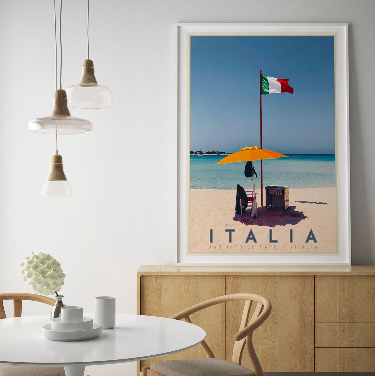 Italia Travel Poster Sicily Vintage Italy Print Italian - Etsy