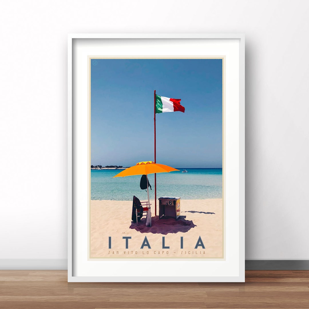 Italia Travel Poster, Sicily, Vintage Italy Print, Italian Retro Poster ...