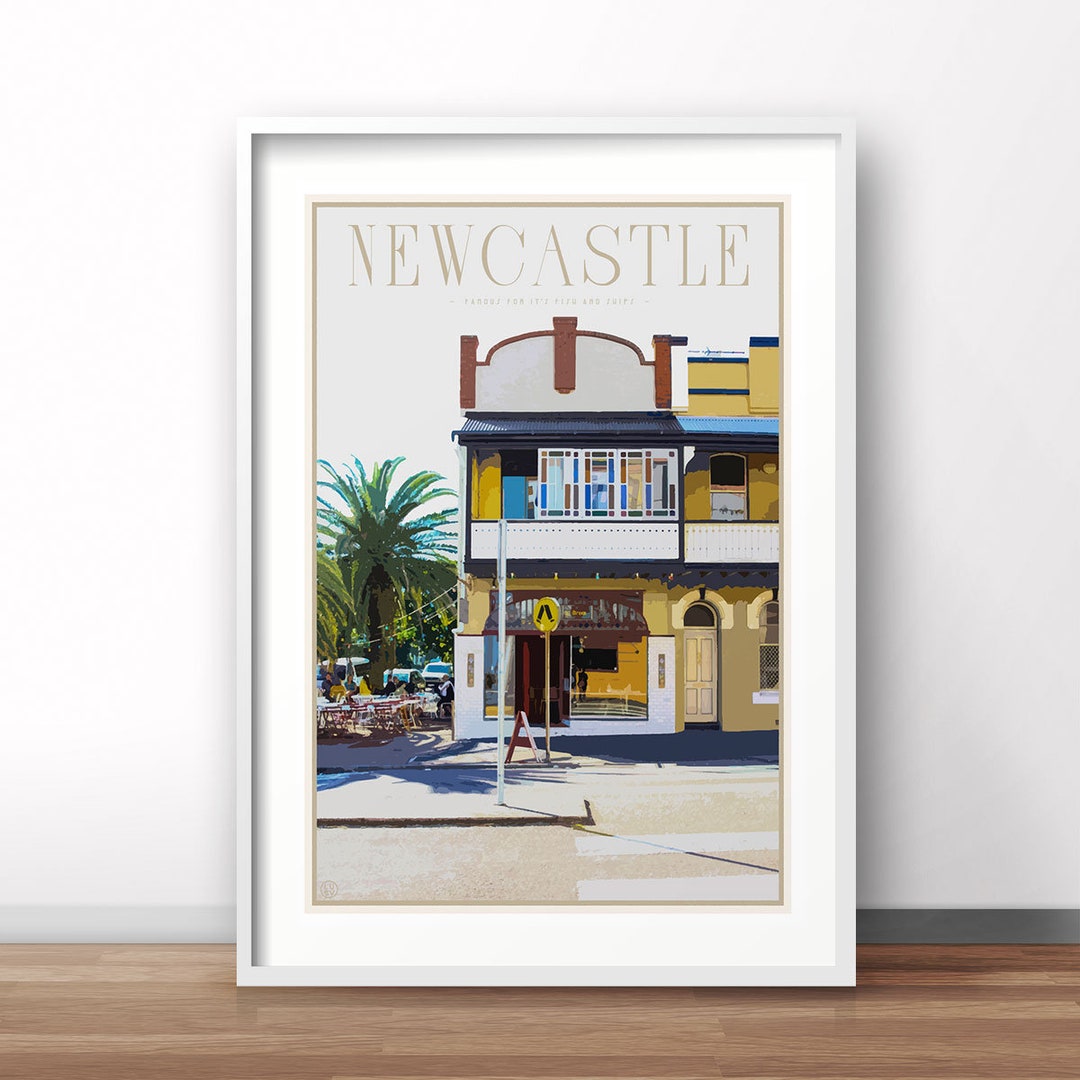 Newcastle NSW Vintage Poster, Australian Retro Print, Vintage ...