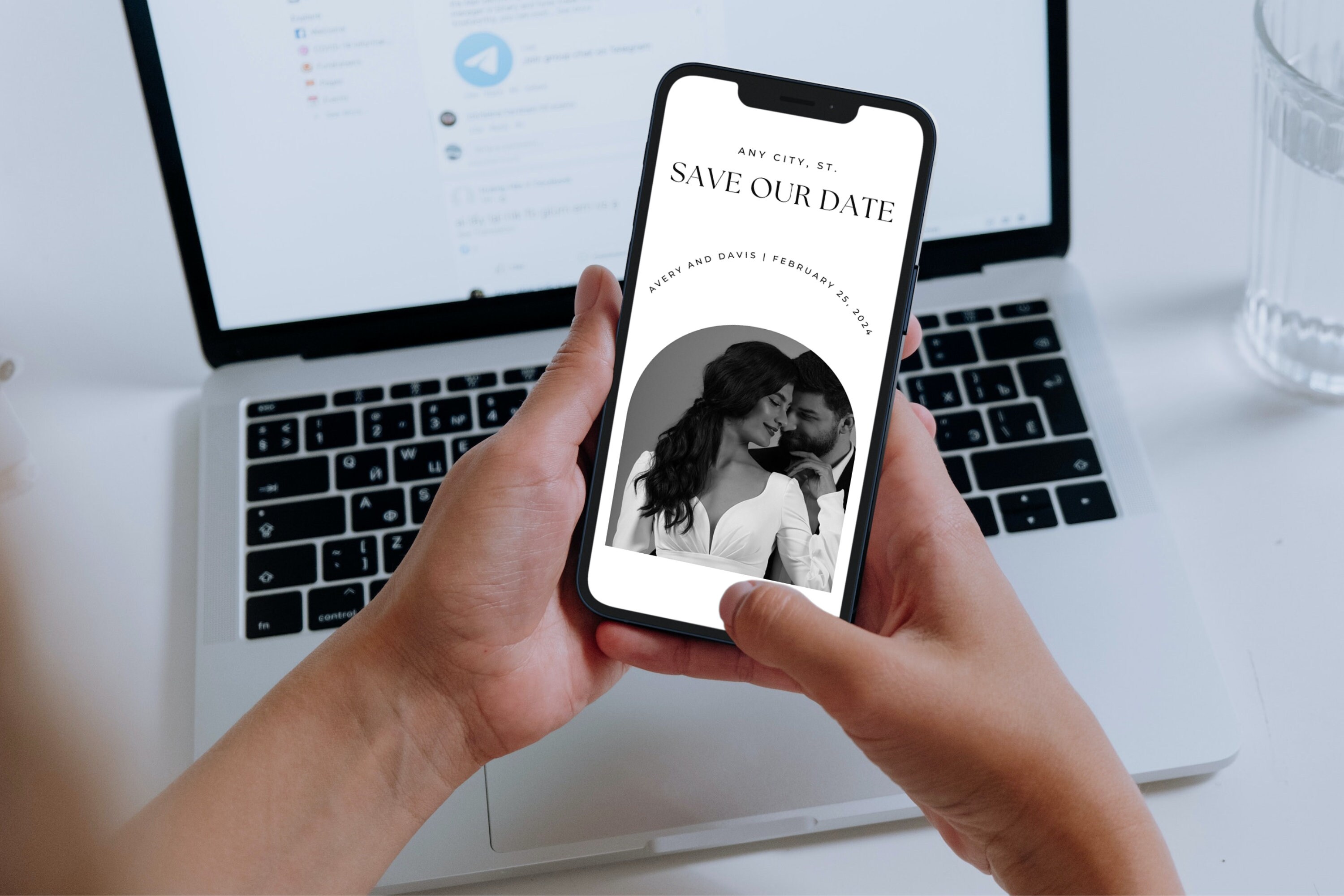 Electronic Save the Date Template, Modern Save the Date Template ...