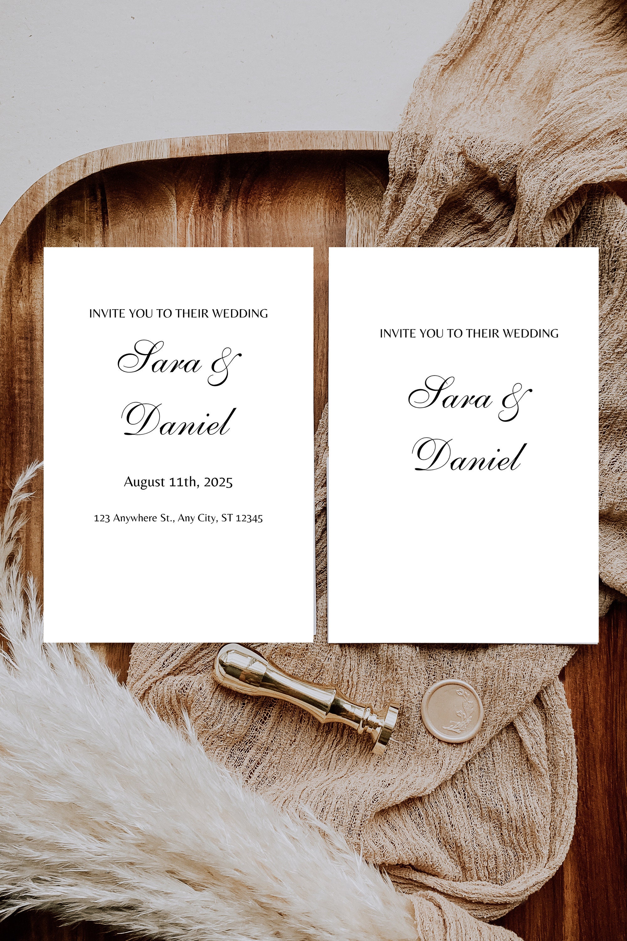 Intimate Wedding Invitation Template, Micro Wedding Invitation, Modern ...