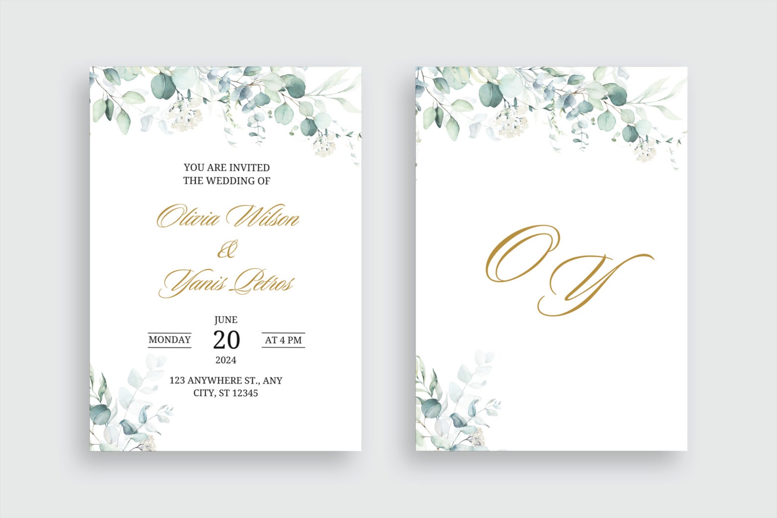 Editable Invitation, Editable Invite, Invitation Download, Greenery ...