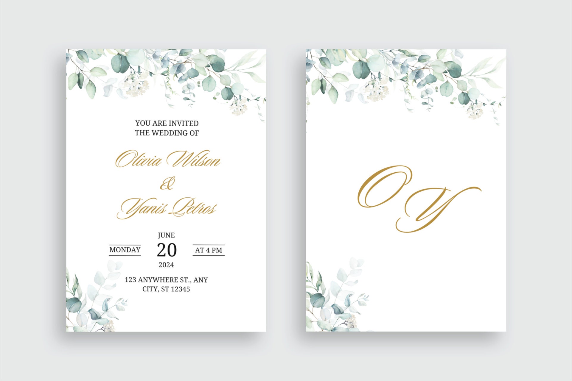 Editable Invitation, Editable Invite, Invitation Download, Greenery ...
