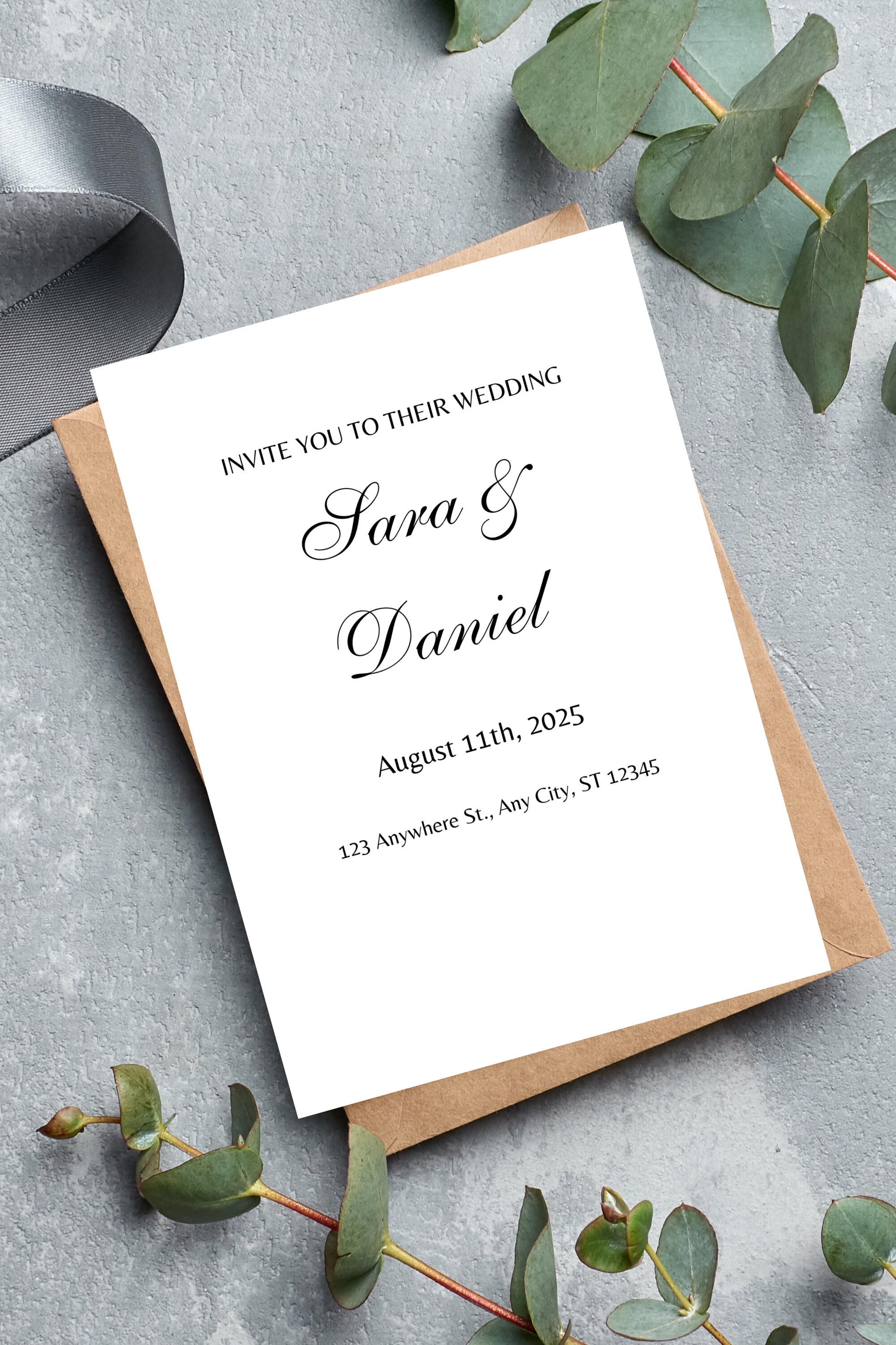 Intimate Wedding Invitation Template, Micro Wedding Invitation, Modern ...