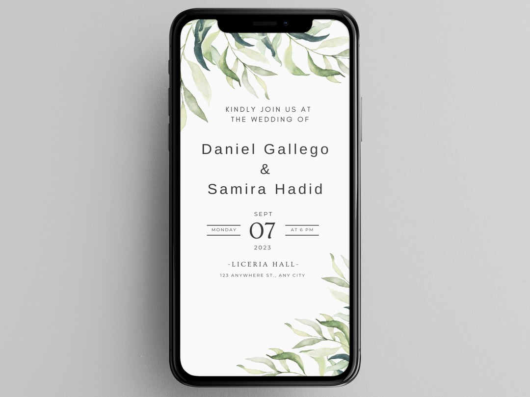 Editable Invitation, Invite Download, Wedding Template, Eucalyptus ...