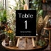 Black Table Number Templates 1, Black and White Wedding Table Number ...
