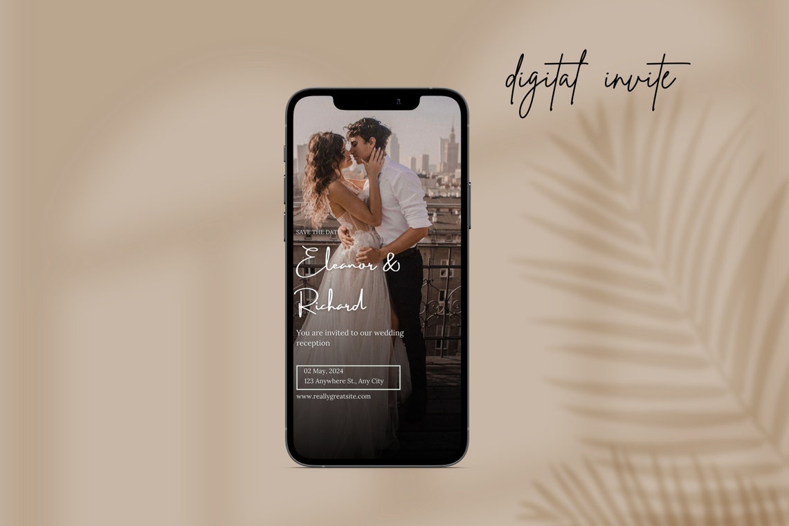 Digital Wedding Invitation, Electronic Wedding Invitation, Wedding ...