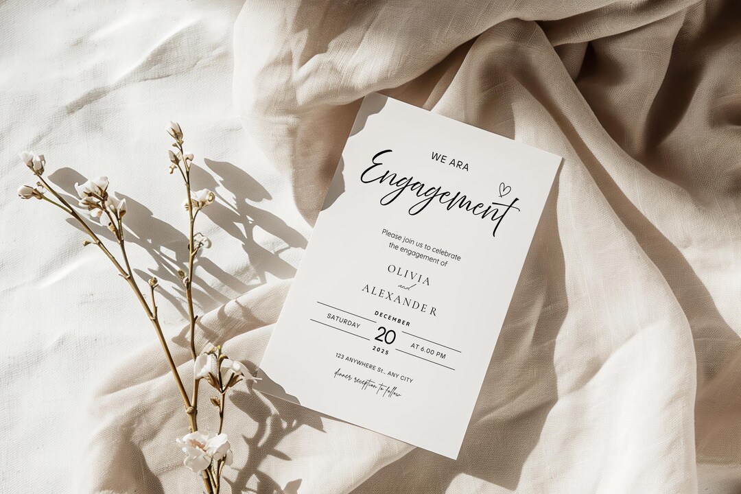 Editable Engagement Invitation Template, Printable Party Invite ...