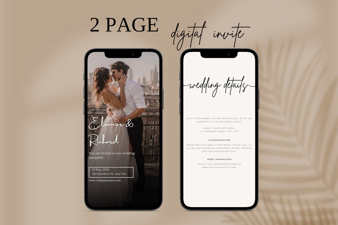 Digital Wedding Invitation, Electronic Wedding Invitation, Wedding ...