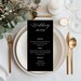 MODERN Wedding Menu Template, MINIMALIST Black Script Wedding Dinner ...
