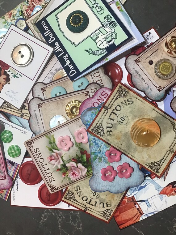 Hand Sewn Button Cards - Etsy