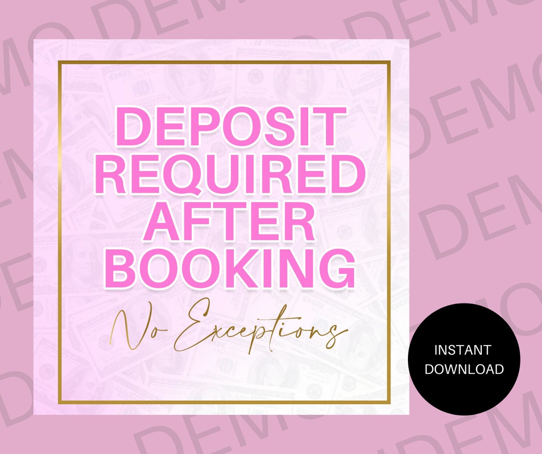 Pre-made "deposit Required" Booking Flyer - Etsy