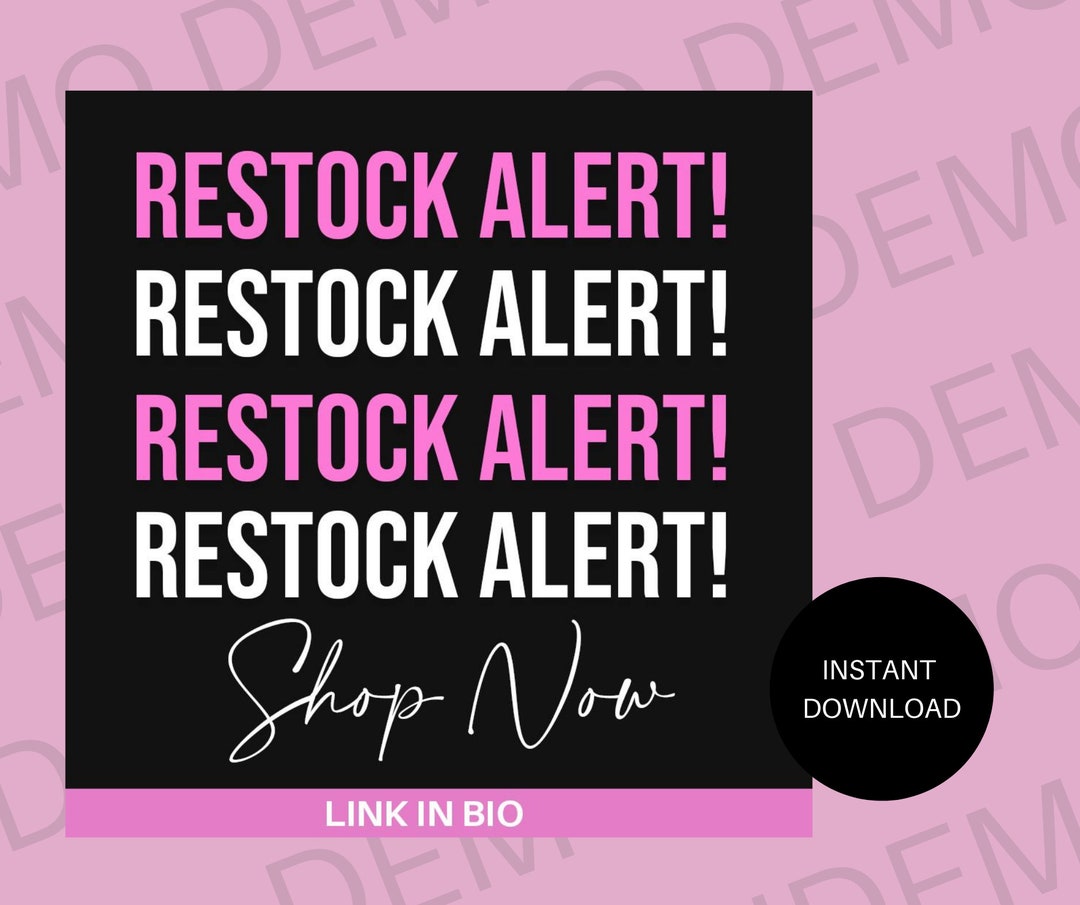 Pre-made "restock Alert" Digital Flyer - Etsy