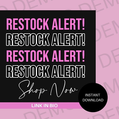 Pre-made restock Alert Digital Flyer - Etsy