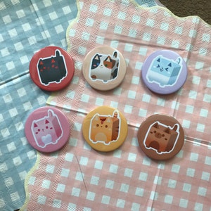 Cube Cats Pin Back Button Badges - Etsy
