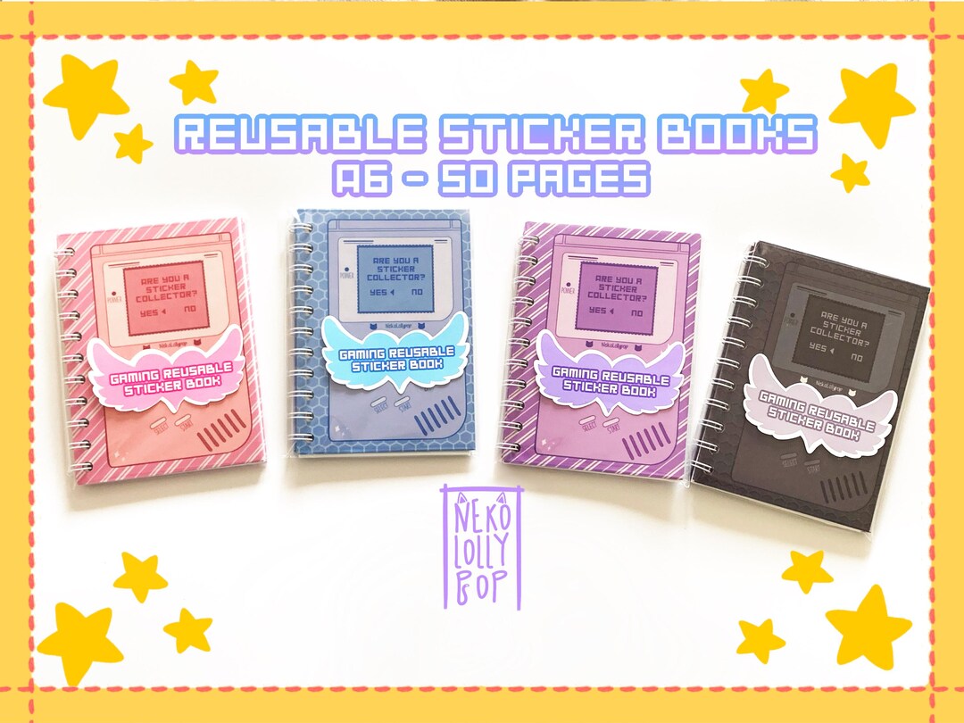 A6 Reusable Sticker Book || Video Games || Spiral Notebook || Sticker ...