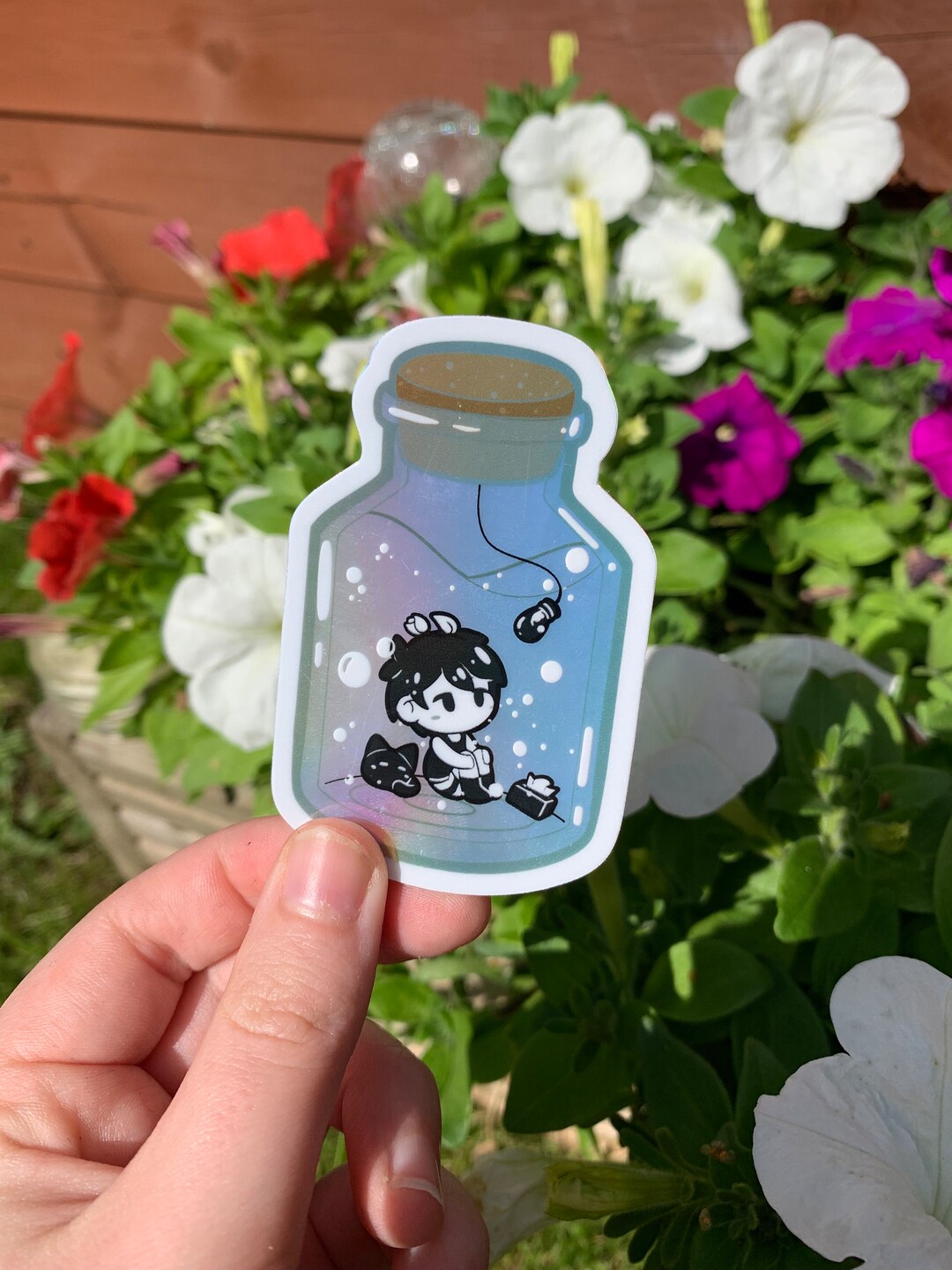 OMORI Holographic Jar Kawaii Stickers OMOCAT Omori, Aubrey, Kel, Hero ...