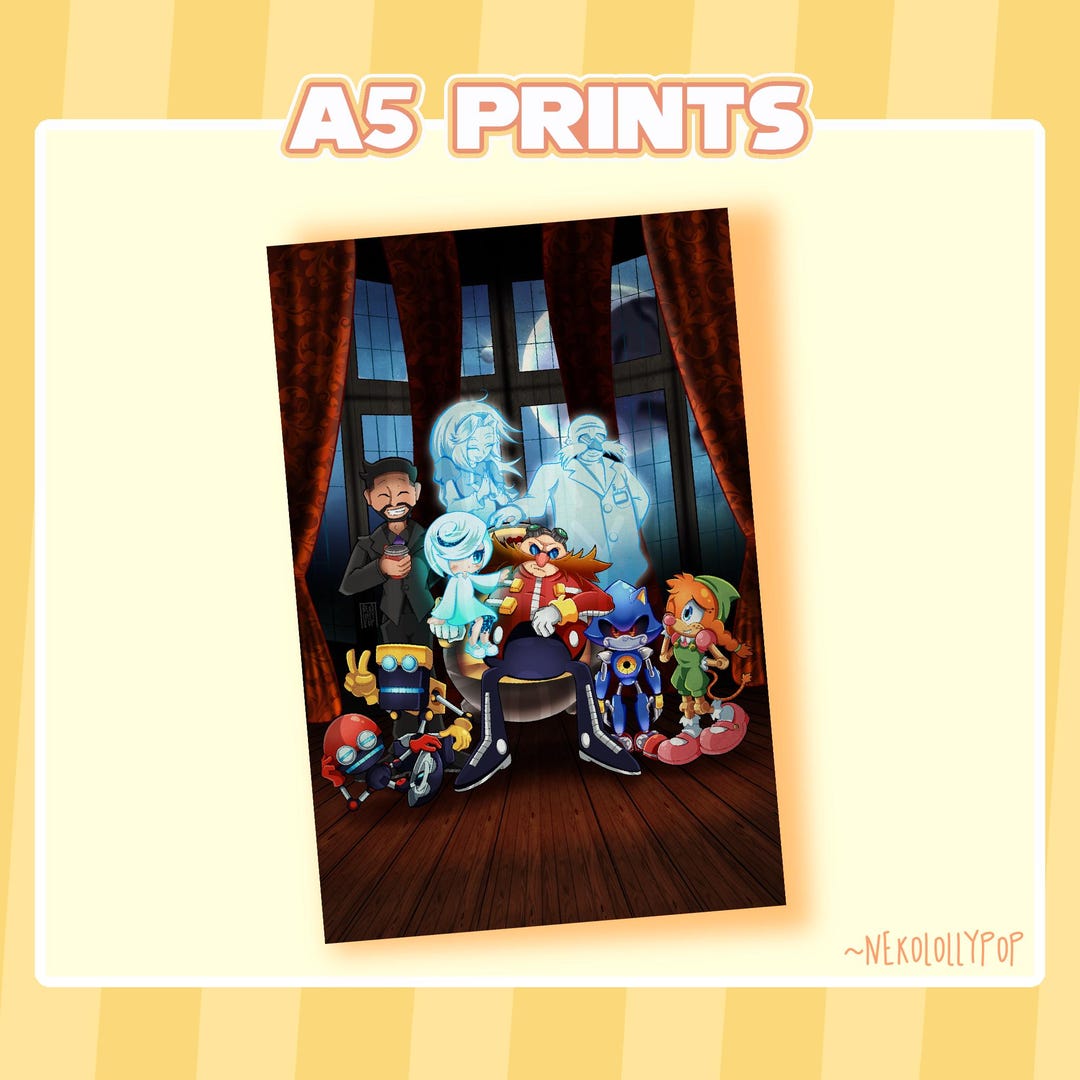 Eggman Family Potrait, Robotnik Family Fanart, A5 Art Print, Glossy ...