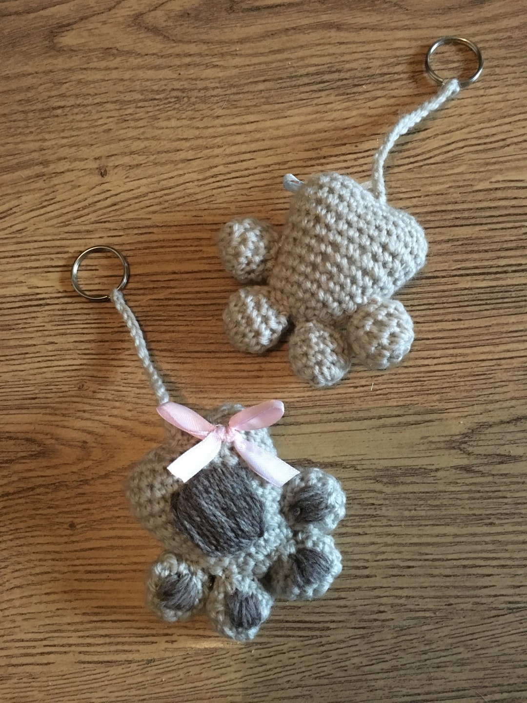 Crochet Cat and Dog Paw Key Rings - Etsy