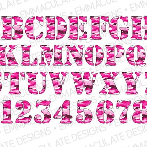 Camo Doodle Letters Clipart Bundle: Military Alphabet PNG (digital ...