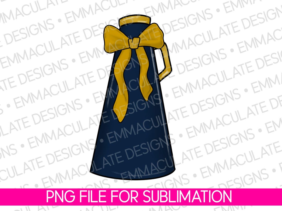 Navy Gold Cheer Megaphone PNG: School Spirit Graphic (digital Download ...
