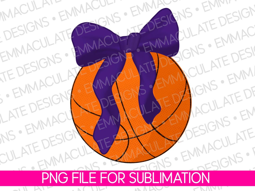 Basketball With a Bow Png | Purple | Basketball Sublimated Design ...