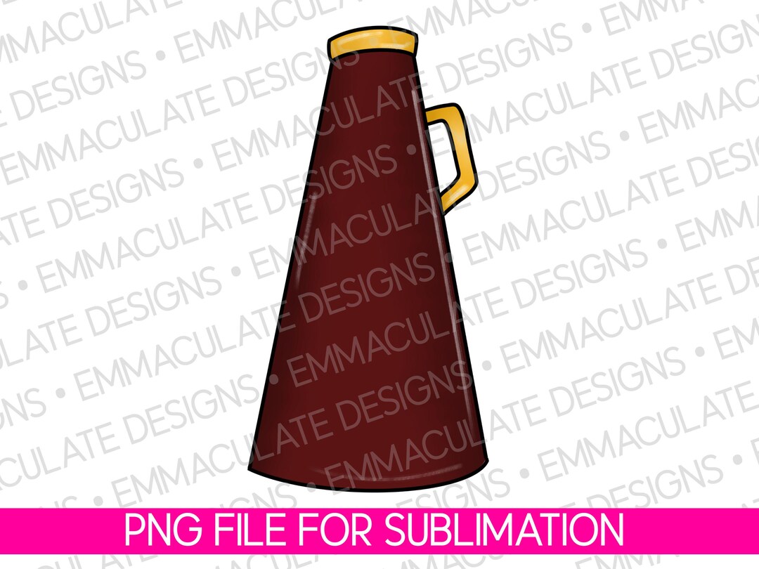 Maroon & Gold Cheer Megaphone PNG: Sublimation Design (digital Download ...