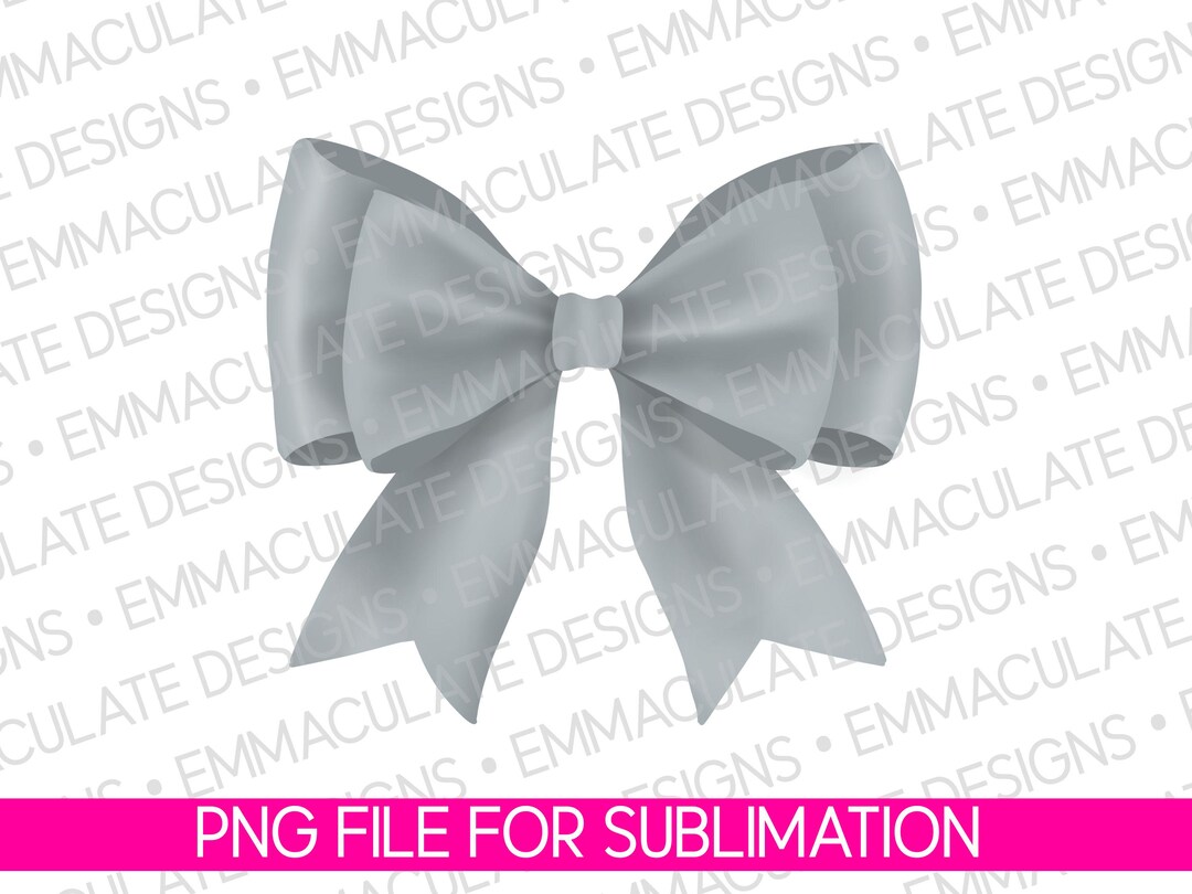 Silver Cheer Bow PNG: School Spirit Sublimated Design (digital Download ...