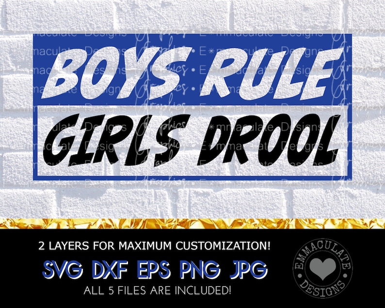 Boys Rule Girls Drool SVG Mom Life Child Children Jokes | Etsy