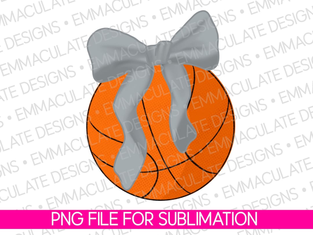 Basketball With a Bow Png | Silver | Basketball Sublimated Design ...