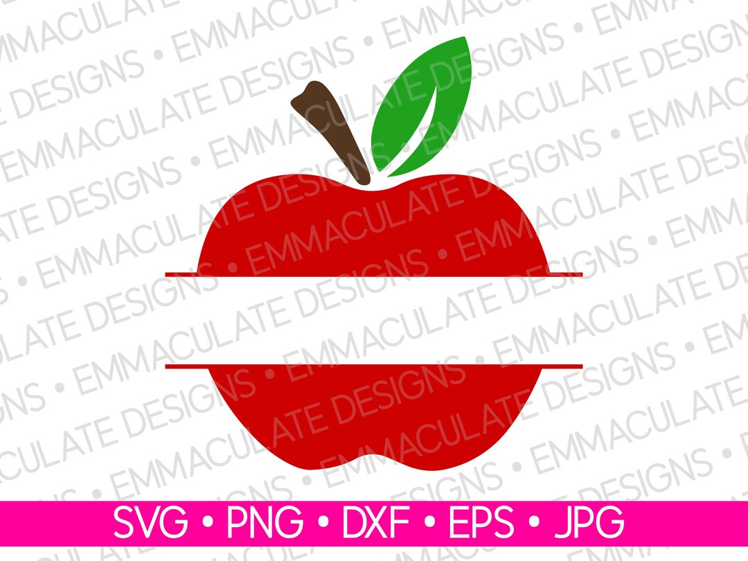 Apple Split Frame SVG: Teacher Monogram Design (digital Download) - Etsy