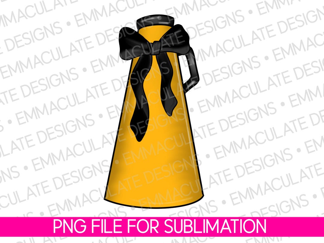 Black & Gold Cheer Megaphone PNG: School Spirit Graphic (digital ...