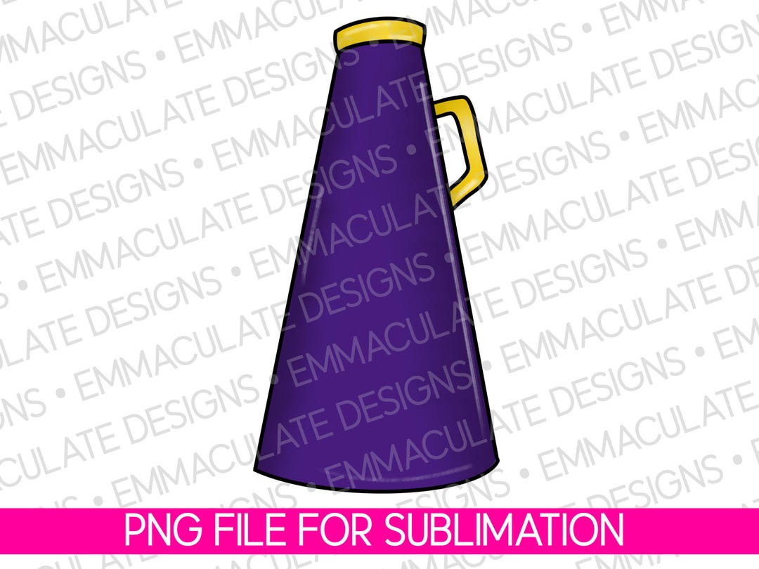 Purple and Gold Cheer Megaphone Png | Cheerleading Png | Megaphone ...