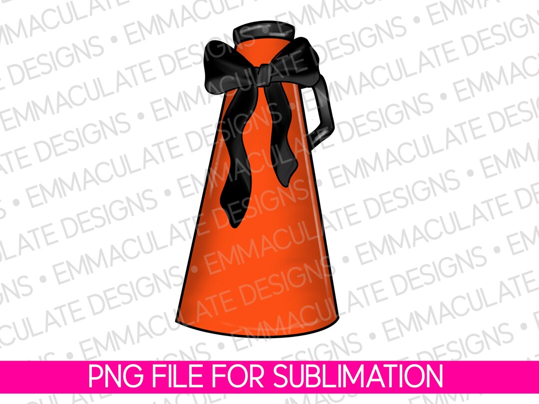 Black & Orange Cheer Megaphone With Bow - Sublimation Design (PNG ...