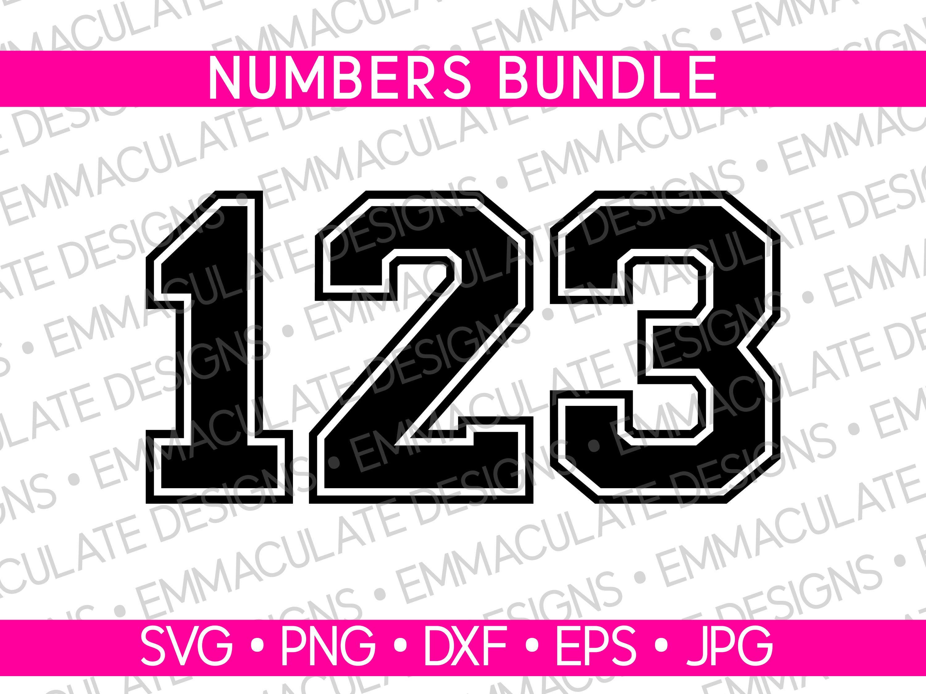 Varsity Numbers SVG Bundle: School Spirit Jersey Numbers Cut Files ...