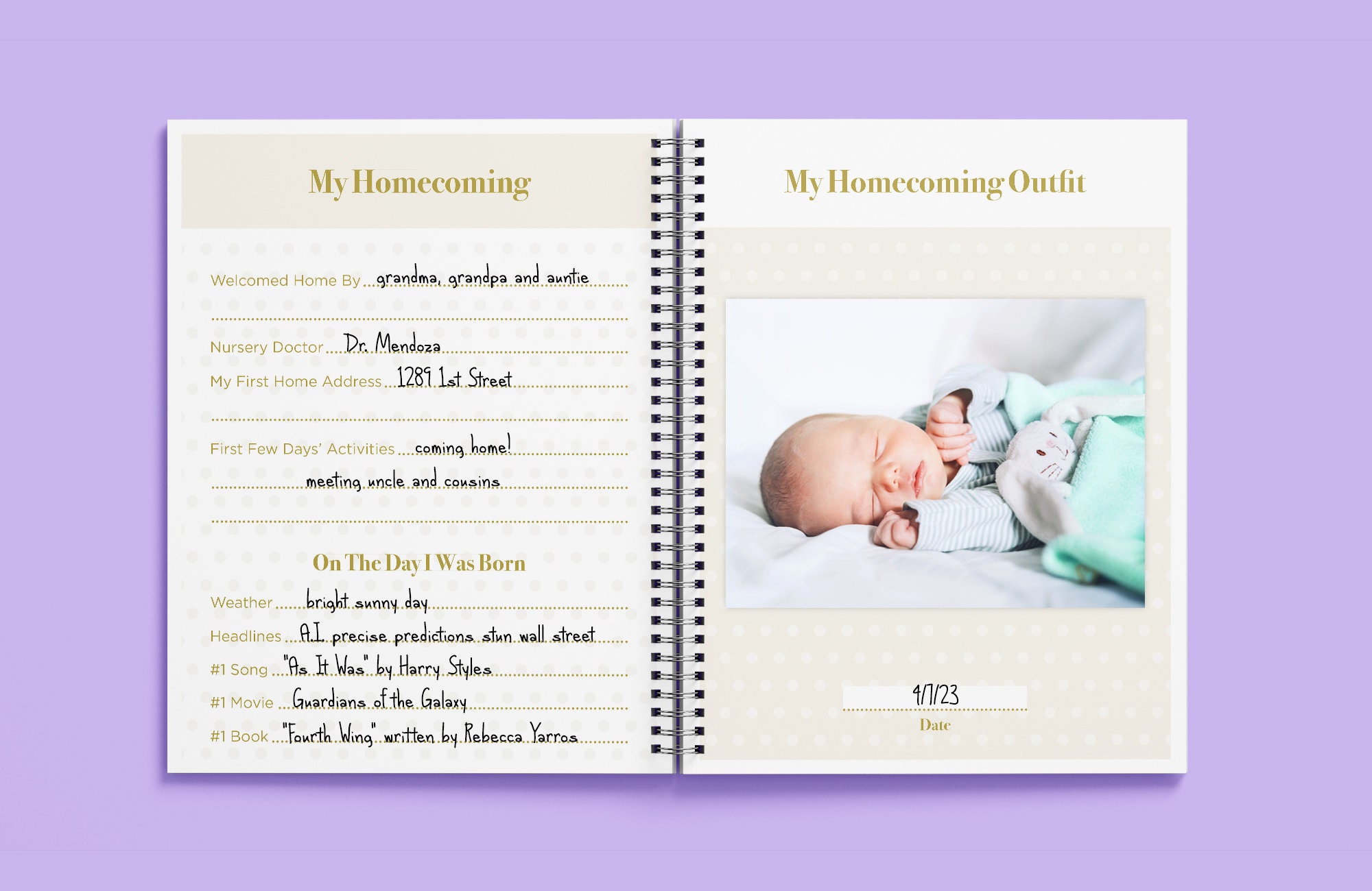 My First Year, Baby Book, Printable Baby Book Pages, Baby Memory Book ...