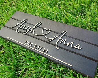Custom Date Wooden Sign Anniversary Wedding Engagement - Etsy