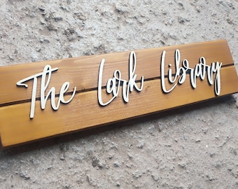 Custom Library Sign, Reading Corner Sign ,established Date Sign ...