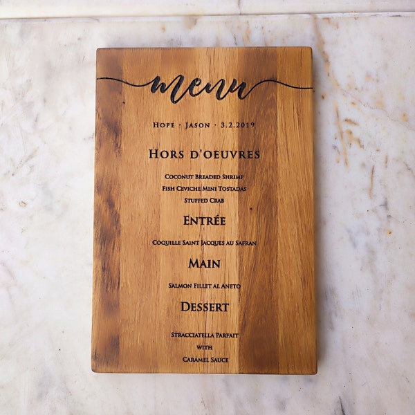 Personalized Cutting Board Menus - Etsy
