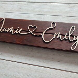Personalized Couple Name Sign With Heart, Unique Anniversary Gift - Etsy