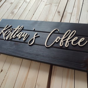 Personalized Coffee Sign, Home Coffee Sign, Cafe Decor, Custom Cafe ...