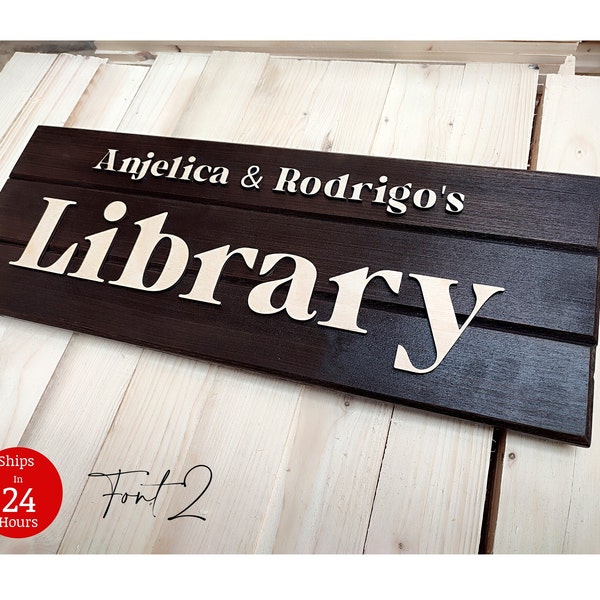 Custom Library Sign - Etsy