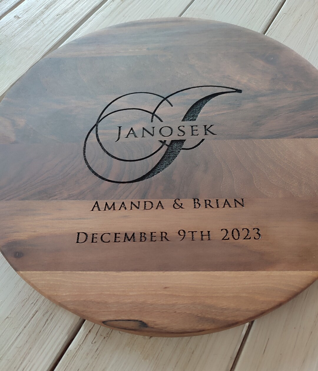 Solid Oak Walnut Maple Lazy Susan for Table Tops Monogram - Etsy