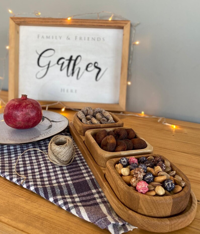 Wooden Snack Tray With Engraving, Engraved Custom Snack Plate,nuts ...