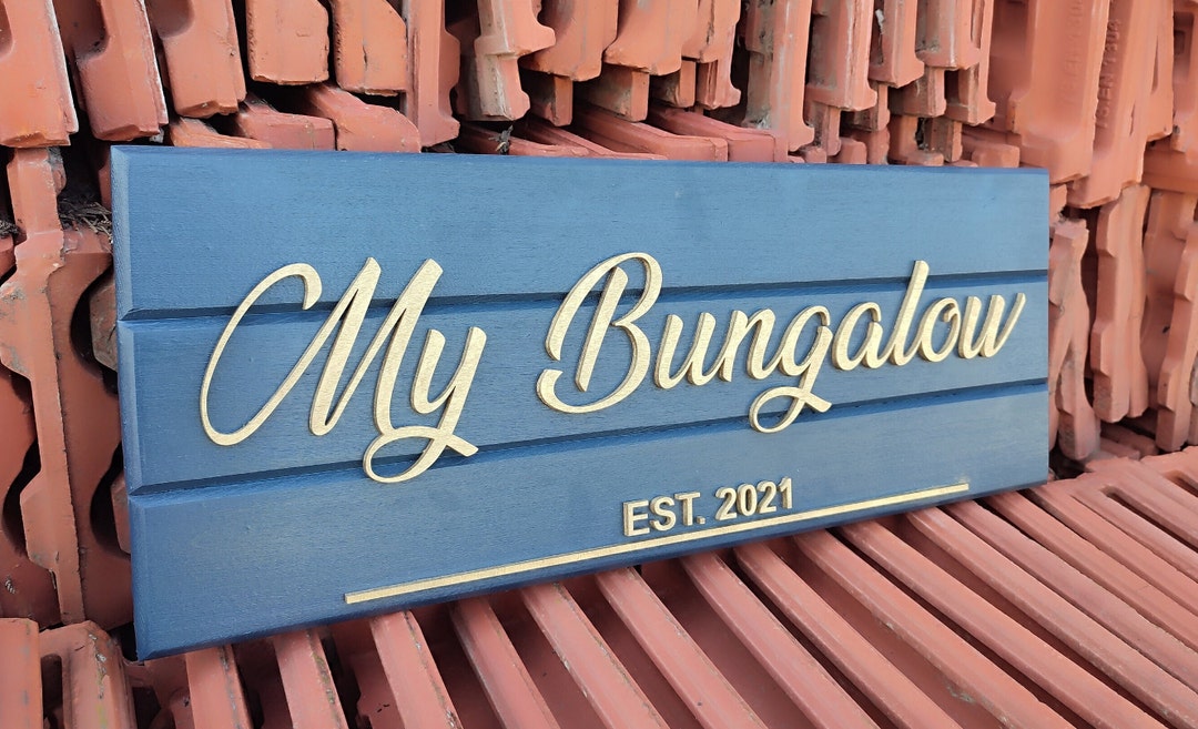 Personalized the Bungalow Sign, Custom Wooden Sign, Rustic Street Sign ...