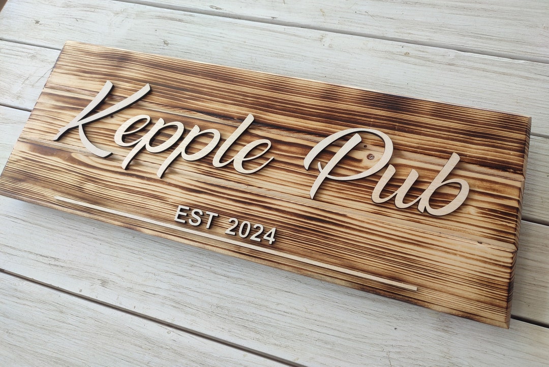 Custom Wood Bar Sign, Personalized Outdoor Bar Signs, Home Bar Sign ...
