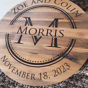 Engraved Lazy Susan, Monogram Name Lazy Susan, Rotating Charcuterie ...