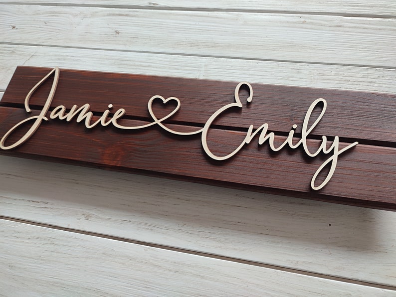 Personalized Couple Name Sign With Heart, Unique Anniversary Gift - Etsy