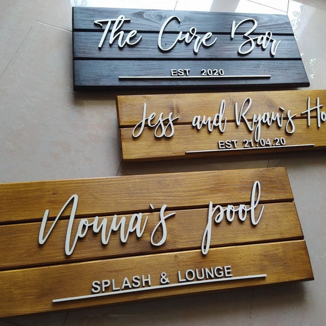 Custom Pond House Welcome Sign – Outdoor Wood Entry Plaque for Cabin ...